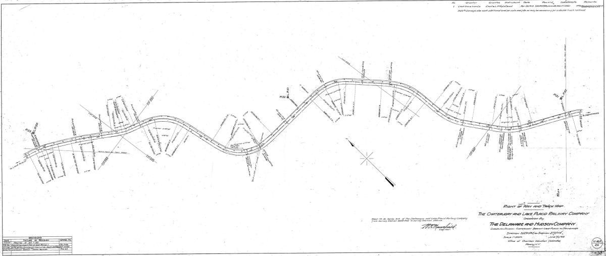 1916 D&H Track Chart: Champlain Div Chatteaugay Branch, Map 38, Station ...