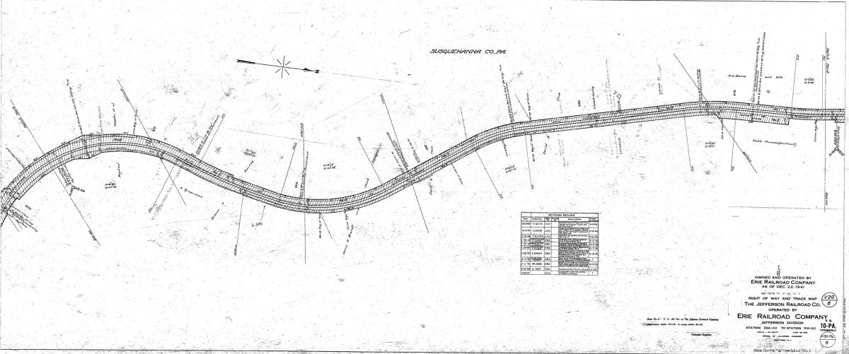 1916 Erie Track Map: Future D&H Pennsylvania Div Main Line, Map 06 ...