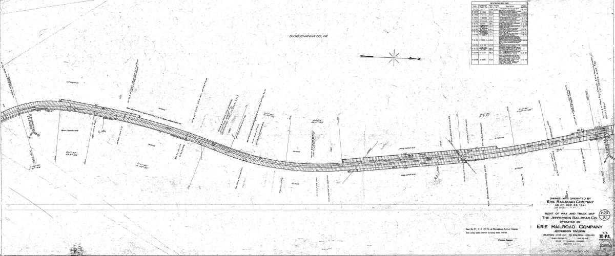 1916 Erie Track Map: Future D&H Pennsylvania Div Main Line, Map 21 ...