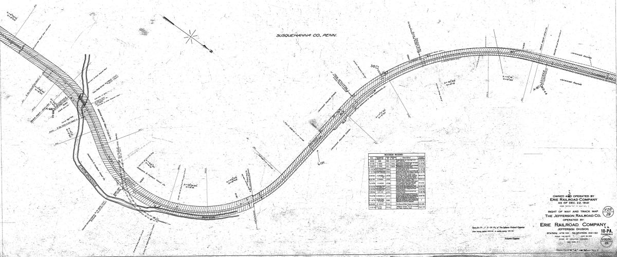 1916 Erie Track Map: Future D&H Pennsylvania Div Main Line, Map 29 ...