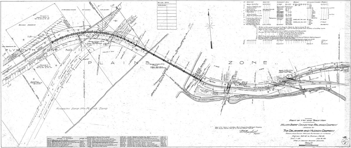 1916 D&H Track Chart: Pennsylvania Div Main Line Buttonwood Jct to ...