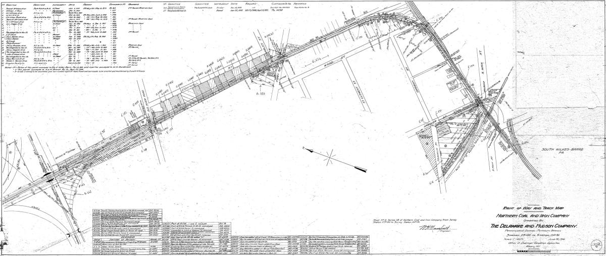 1916 D&H Track Chart: Pennsylvania Div Plymouth Branch, Map 02, Station ...