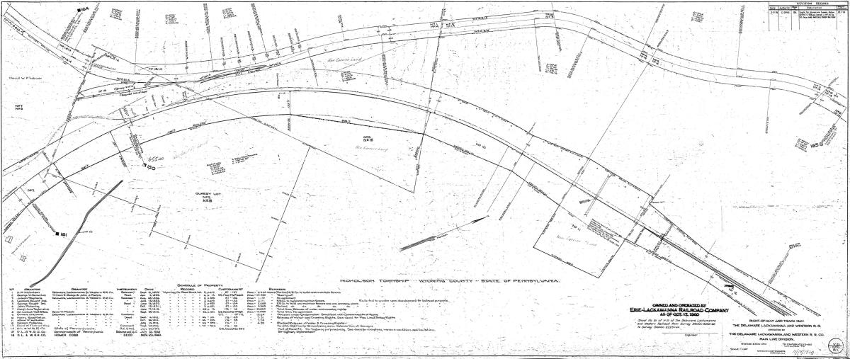 1916 DL&W Track Chart: Future D&H Pennsylvania Div, Main Line Scranton ...
