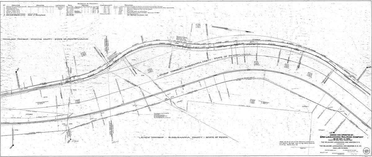 1916 DL&W Track Chart: Future D&H Pennsylvania Div, Main Line Scranton ...