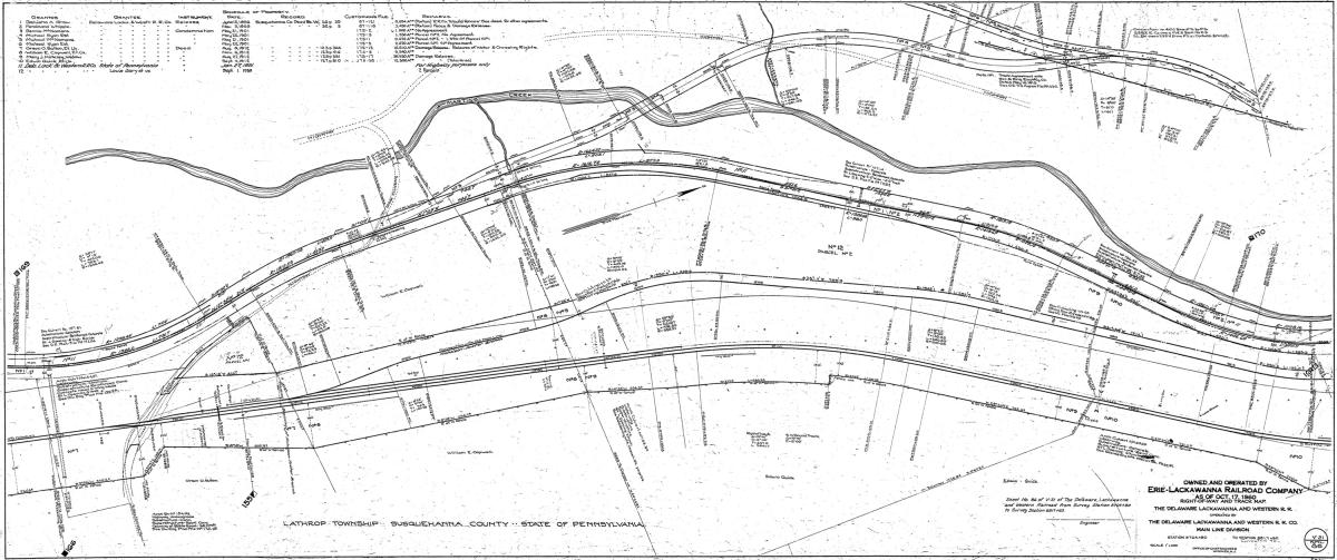 1916 DL&W Track Chart: Future D&H Pennsylvania Div, Main Line Scranton ...