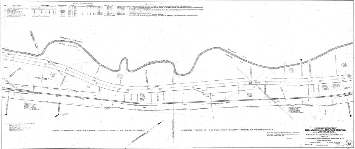 1916 DL&W Track Chart: Future D&H Pennsylvania Div, Main Line Scranton ...