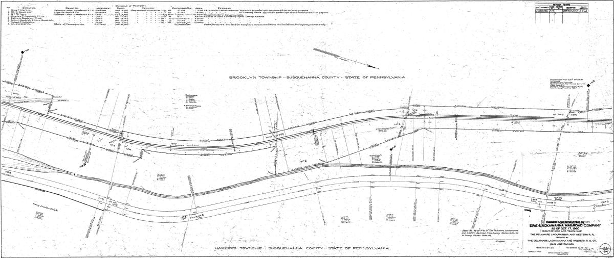 1916 DL&W Track Chart: Future D&H Pennsylvania Div, Main Line Scranton ...
