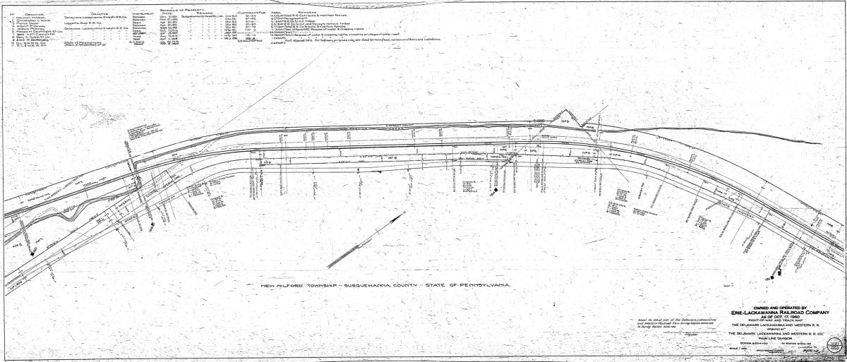 1916 DL&W Track Chart: Future D&H Pennsylvania Div, Main Line Scranton ...