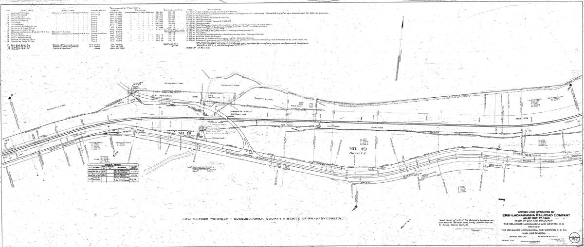 1916 DL&W Track Chart: Future D&H Pennsylvania Div, Main Line Scranton ...