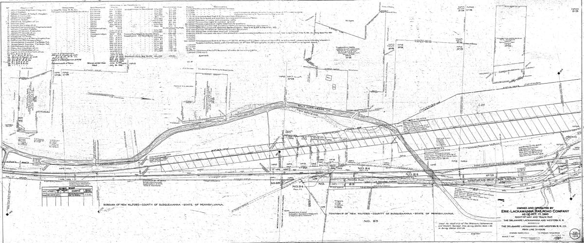 1916 DL&W Track Chart: Future D&H Pennsylvania Div, Main Line Scranton ...