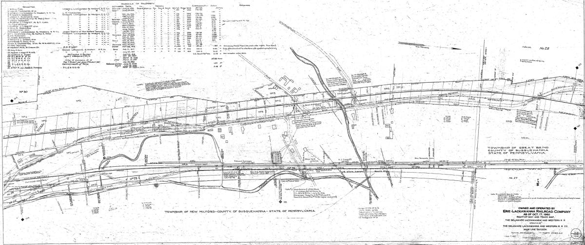 1916 DL&W Track Chart: Future D&H Pennsylvania Div, Main Line Scranton ...