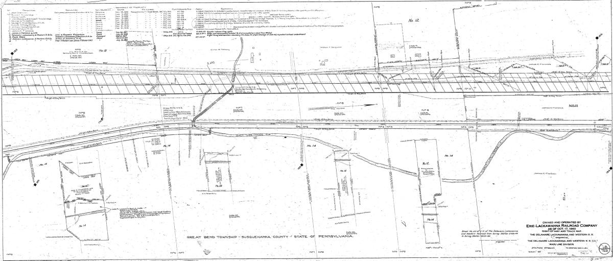 1916 DL&W Track Chart: Future D&H Pennsylvania Div, Main Line Scranton ...