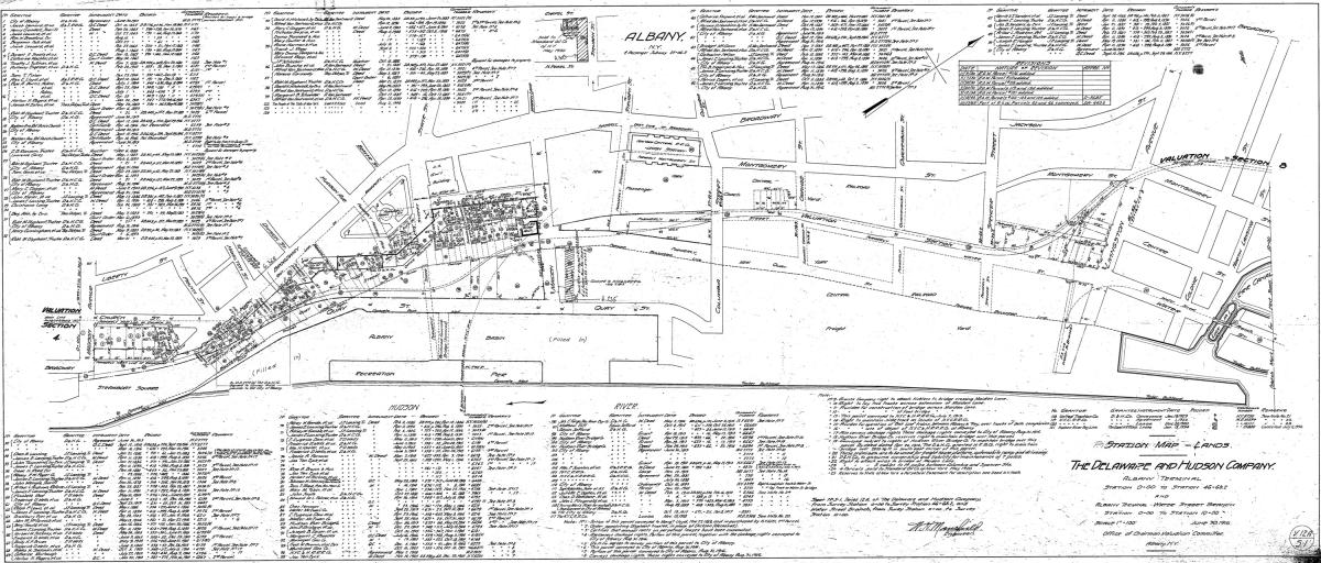 1916 D&H Track Chart: Saratoga Div Albany Terminal, Map Late View ...