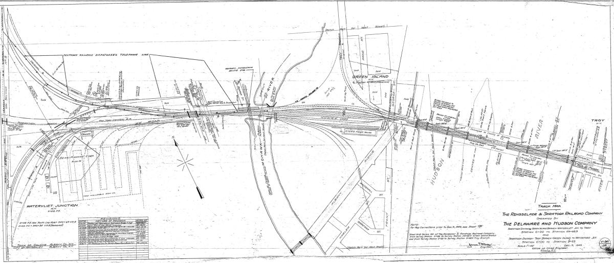 1916 D&H Track Chart: Saratoga Div Green Island Branch, Map Variant 01 ...
