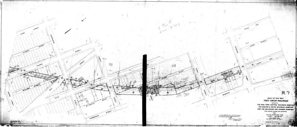 1917 Troy Union Railroad Map: Land Ownership, Map 02B, Station 2+640 to ...