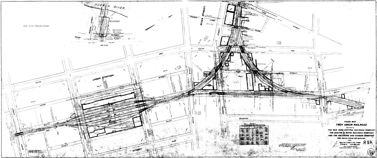 1917 Troy Union Railroad Map: Land Ownership, Map 03C, Station 5+280 to ...