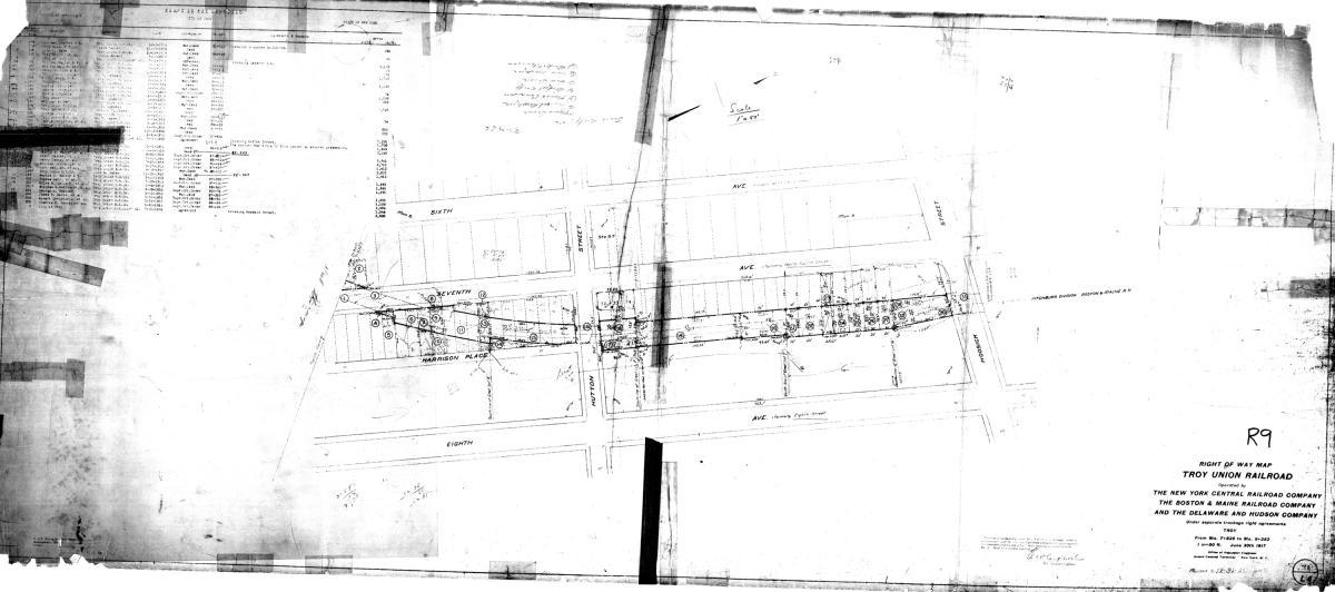 1917 Troy Union Railroad Map: Land Ownership, Map 04B, Station 7+920 to ...