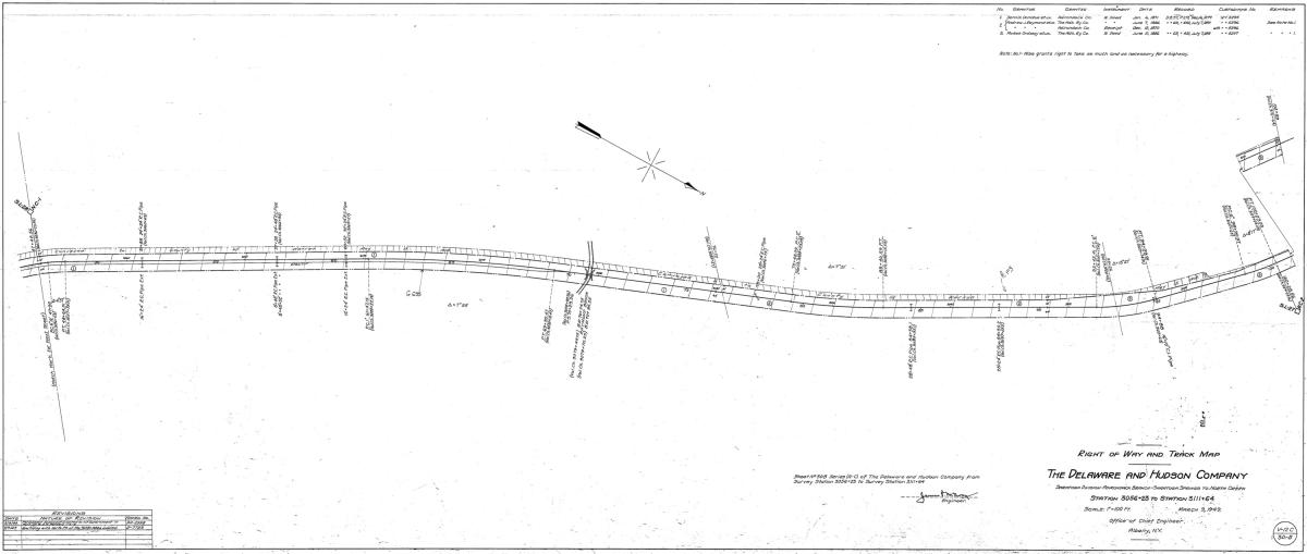 1916 D&H Track Chart: Saratoga Div Adirondack Branch, Map 32, Station ...