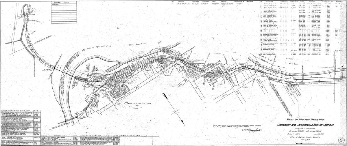 1916 Greenwich and Johnsonville Railway Company Track Chart ...