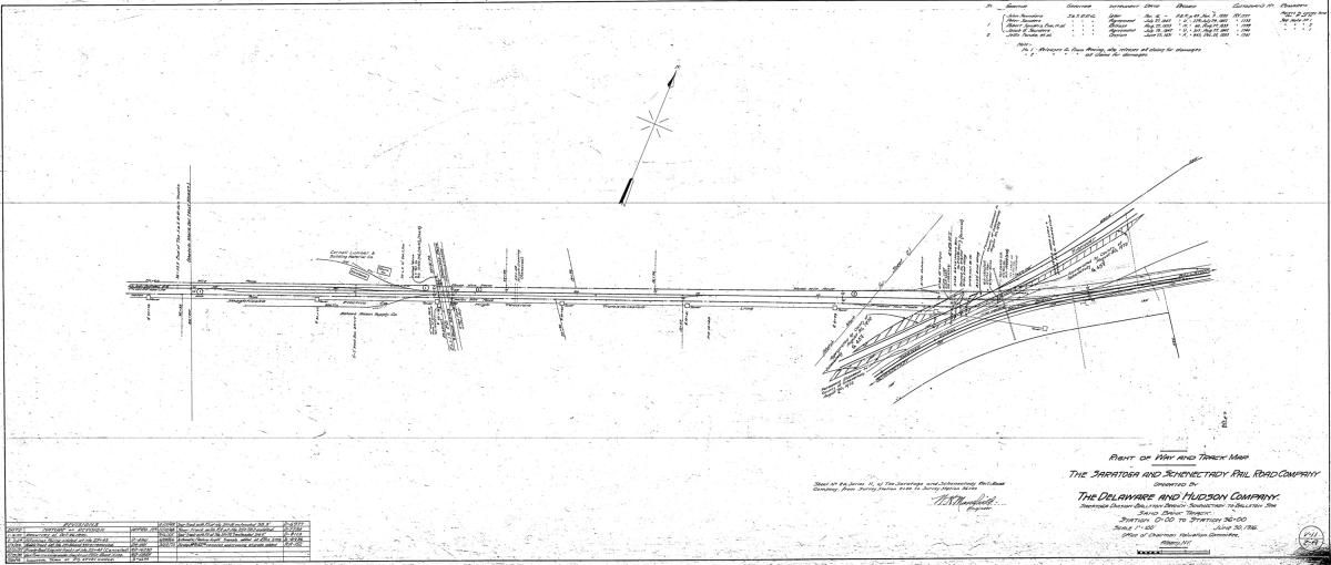 1916 D&H Track Chart: Saratoga Div Ballston Branch Sand Bank Track, Map ...