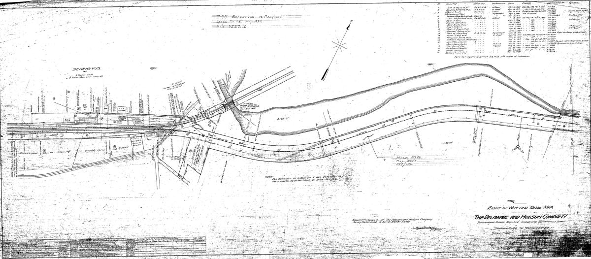 1922 D&H Track Chart: Susquehanna Div Main Line Schenevus to ...