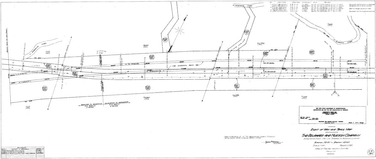 1922 D&H Track Chart: Susquehanna Div Main Line Schenevus to ...