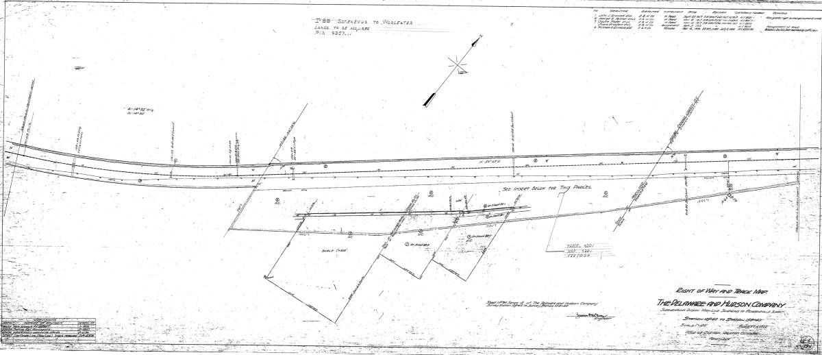1922 D&H Track Chart: Susquehanna Div Main Line Schenevus to ...