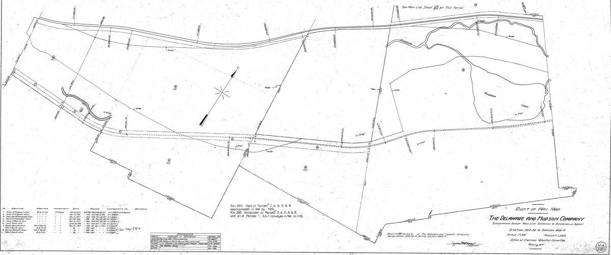 1922 D&H Track Chart: Susquehanna Div Main Line Schenevus to ...