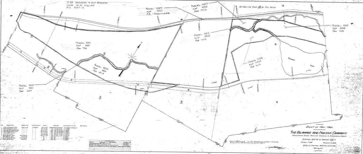 1922 D&H Track Chart: Susquehanna Div Main Line Schenevus to ...