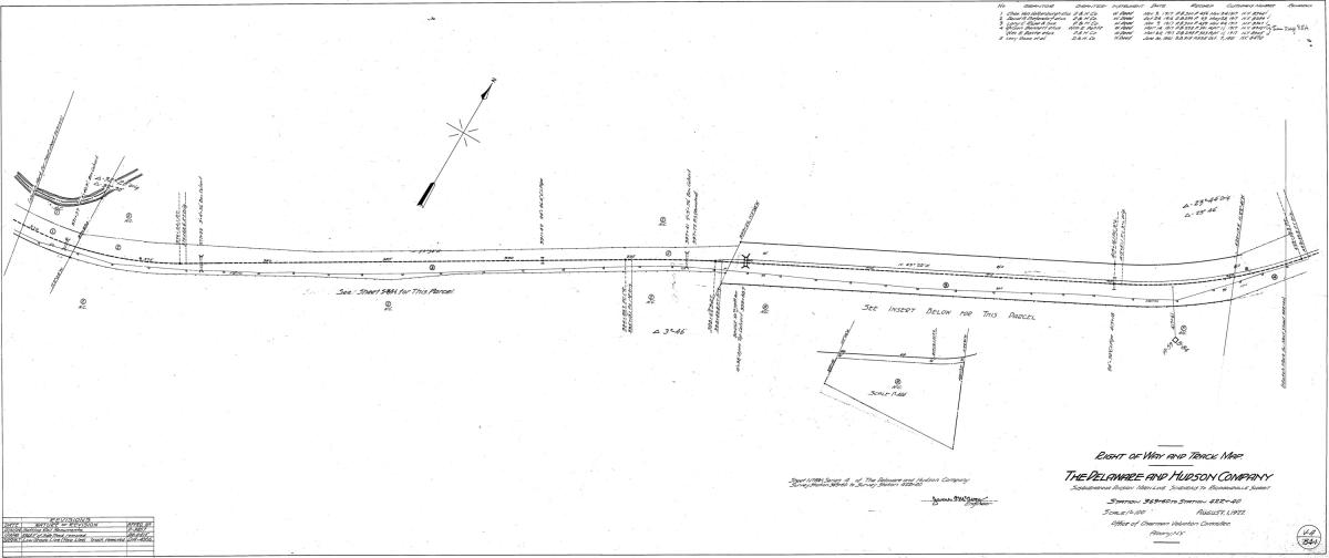 1922 D&H Track Chart: Susquehanna Div Main Line Schenevus to ...