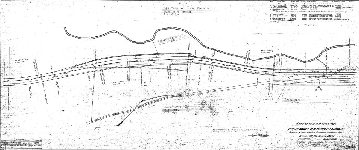 1922 D&H Track Chart: Susquehanna Div Main Line Schenevus to ...
