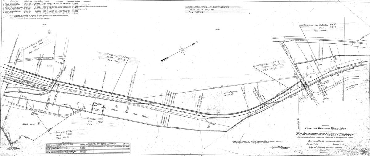 1922 D&H Track Chart: Susquehanna Div Main Line Schenevus to ...