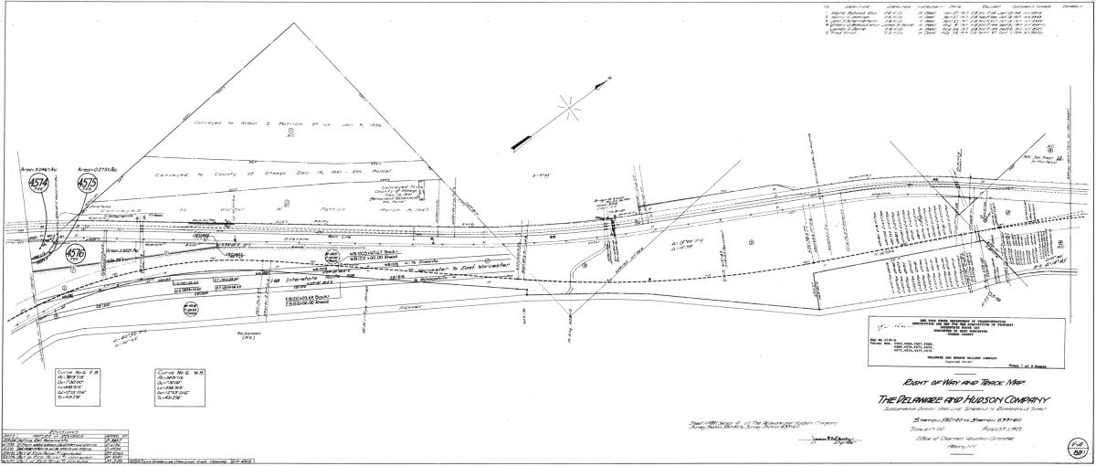 1922 D&H Track Chart: Susquehanna Div Main Line Schenevus to ...