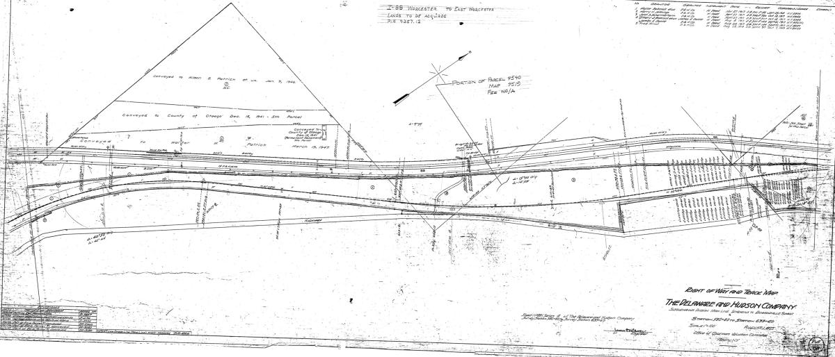 1922 D&H Track Chart: Susquehanna Div Main Line Schenevus to ...